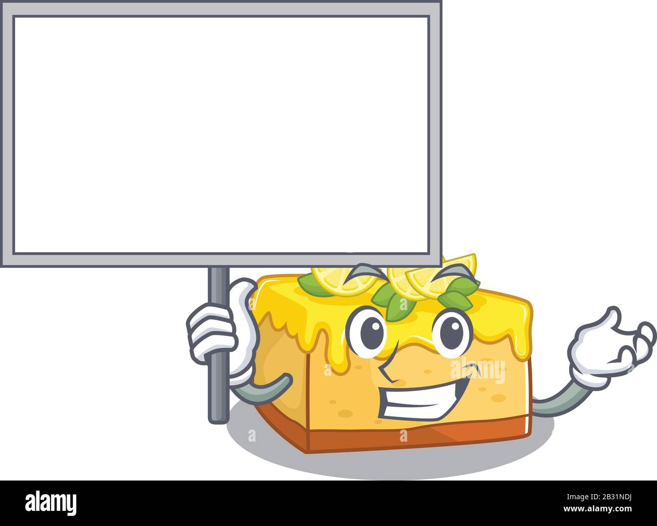 A cute picture of lemon cheesecake mascot design with a board Stock ...