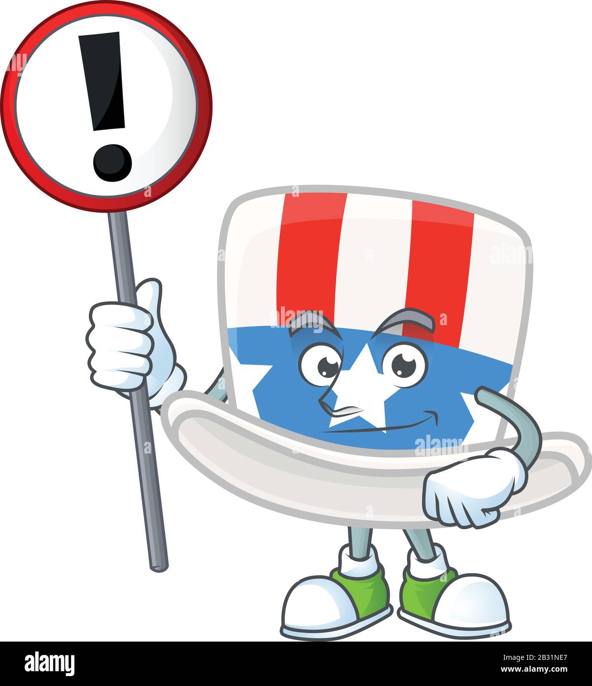 Cartoon character design of uncle sam hat rise up a broad Stock Vector ...