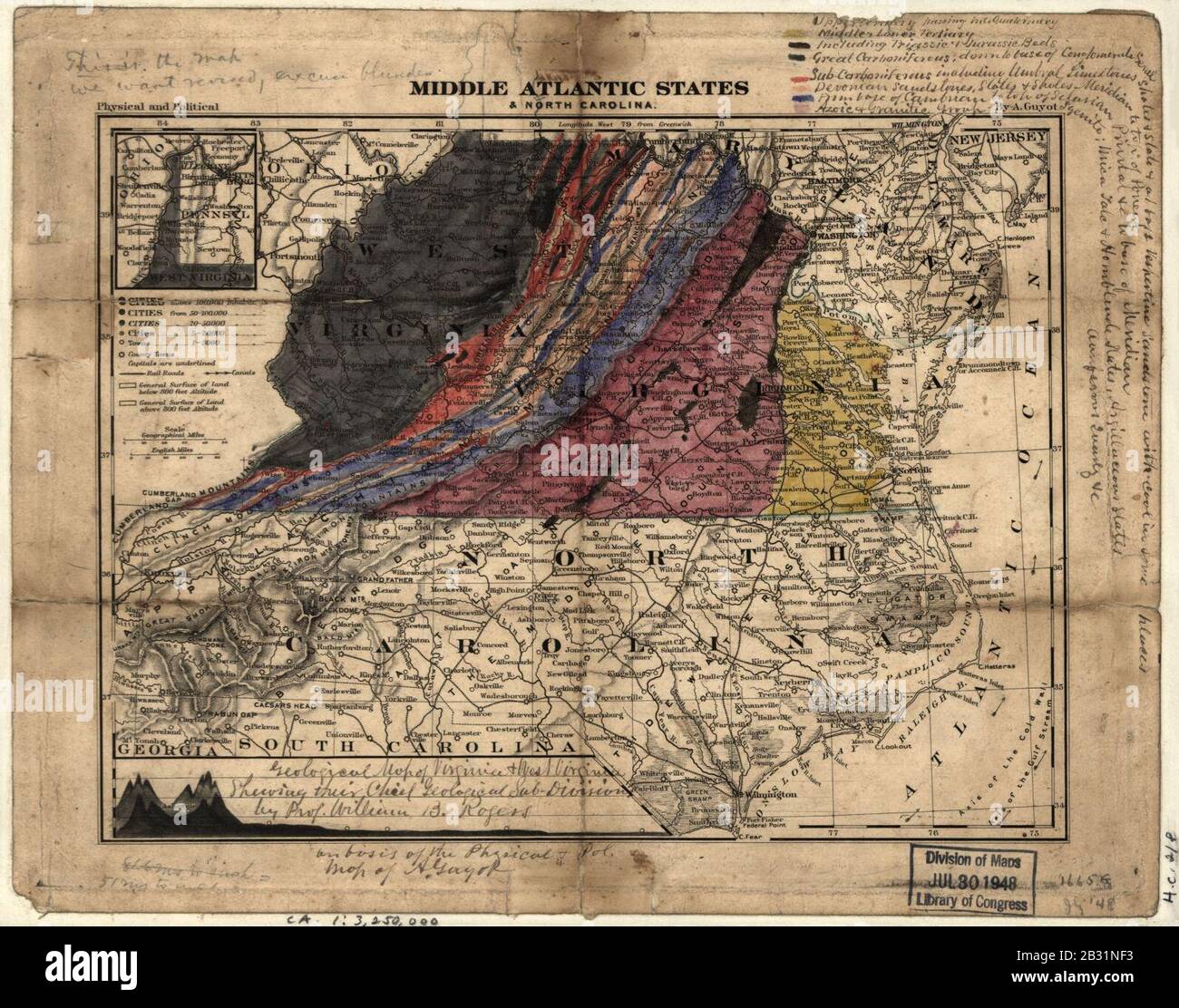 Geological map of Virginia & West Virginia showing their chief ...