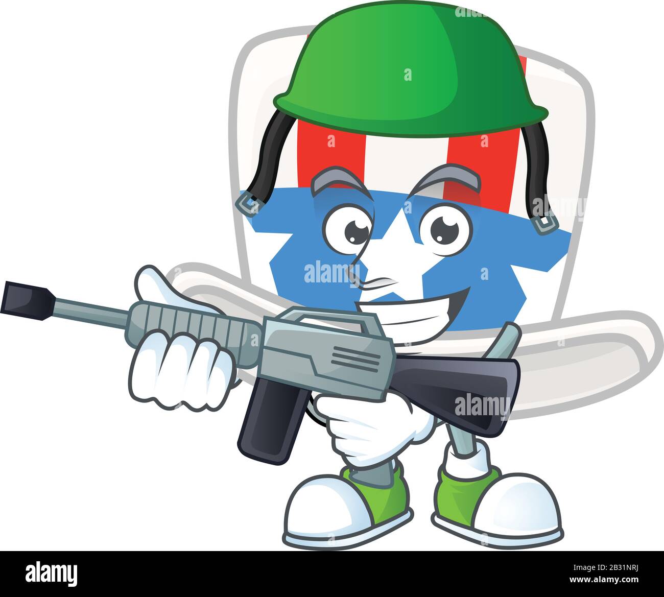 Uncle sam hat mascot design in an Army uniform with machine gun Stock ...