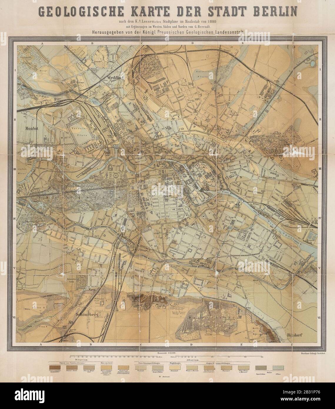 Geologische Karte der Stadt Berlin, 1880 Stock Photo - Alamy