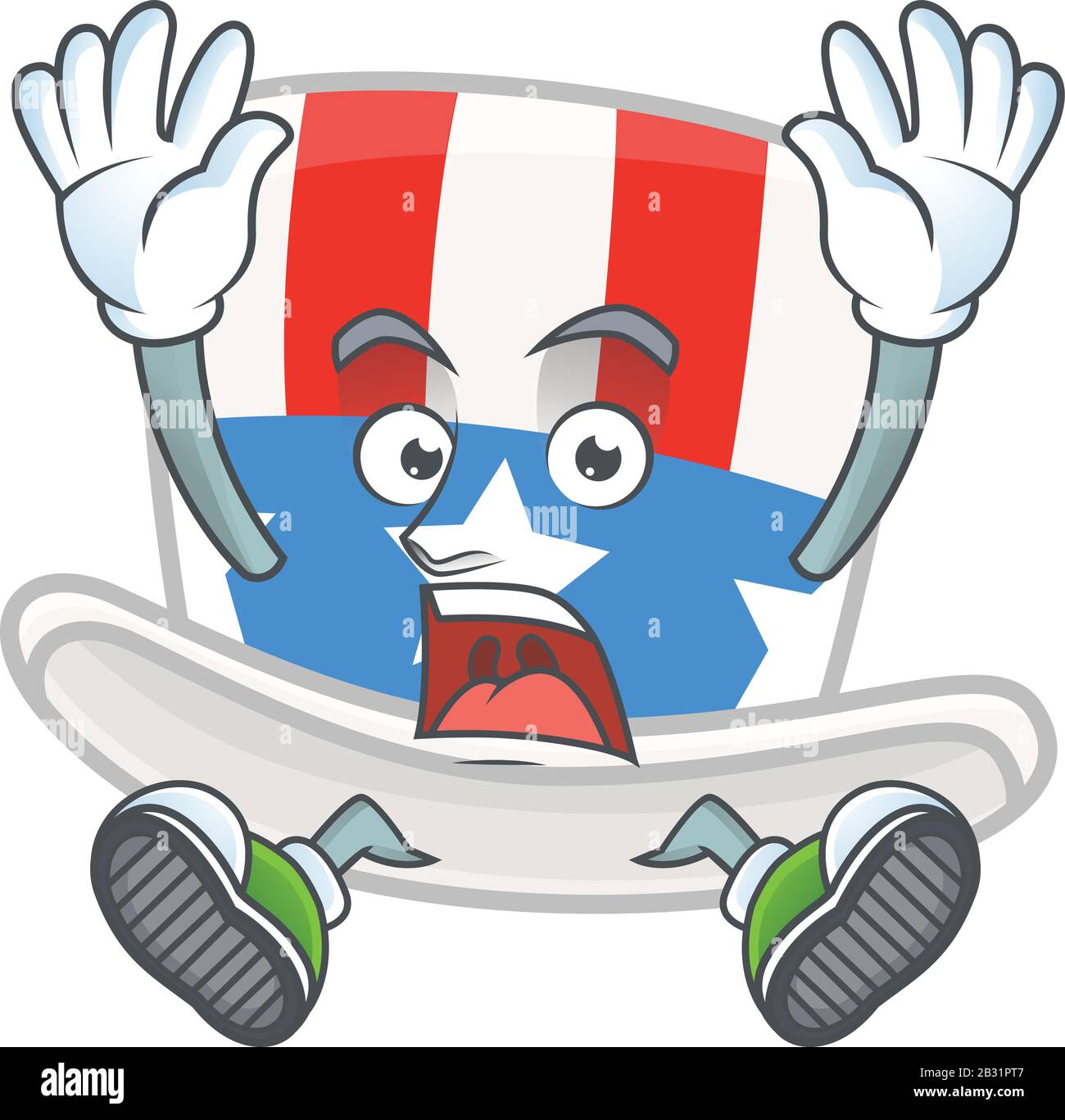 A picture of uncle sam hat cartoon design with shocking gesture Stock ...