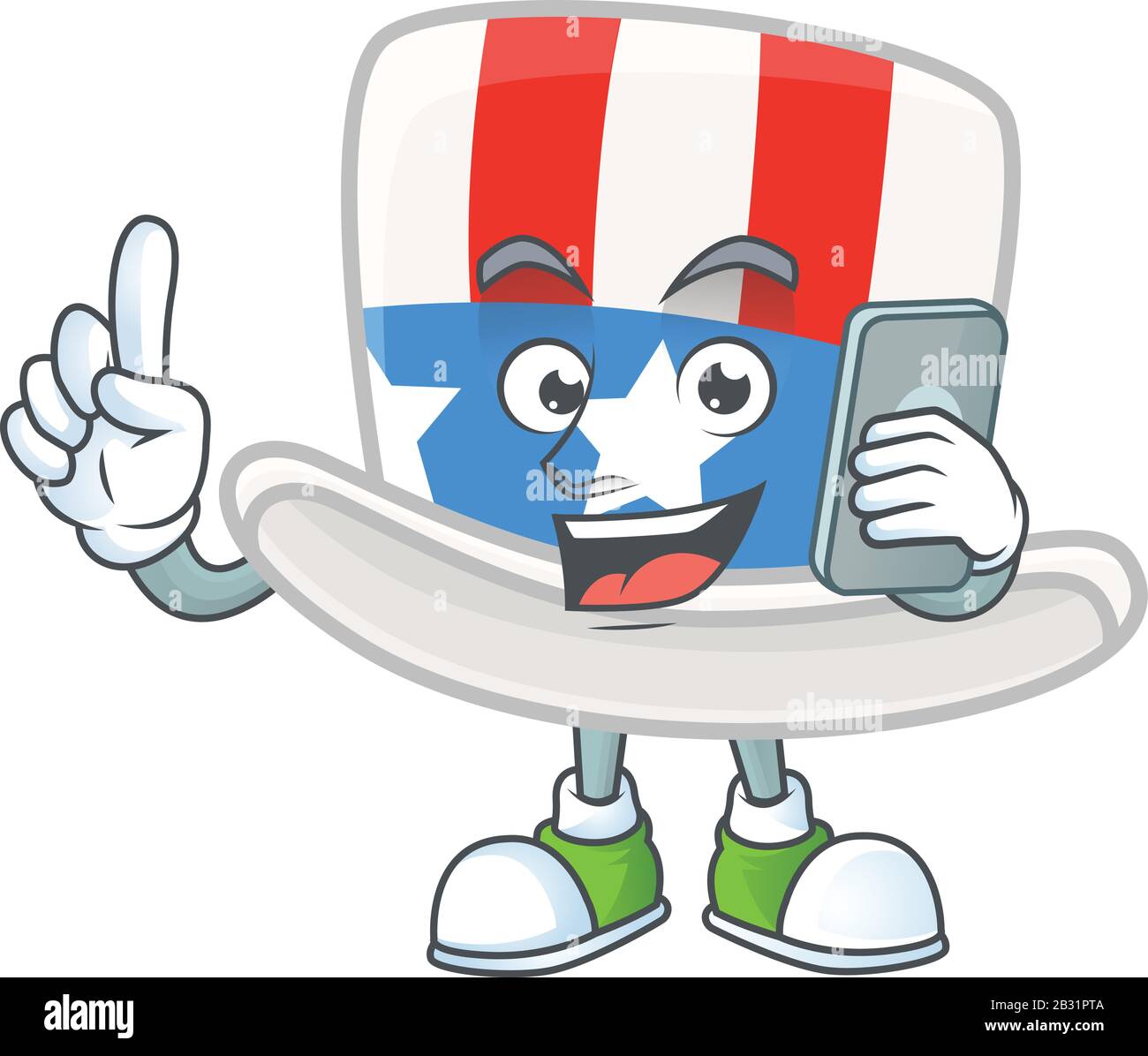 A picture of happy uncle sam hat speaking on the phone Stock Vector ...