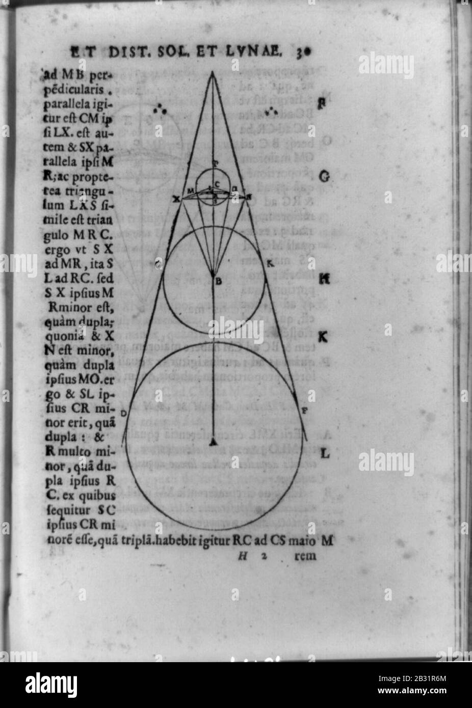 Geometric figure of earth, sun, and moon calculated by Aristarchus to ...