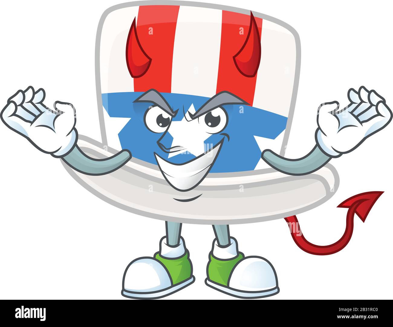 A cruel devil uncle sam hat Cartoon character design Stock Vector Image ...
