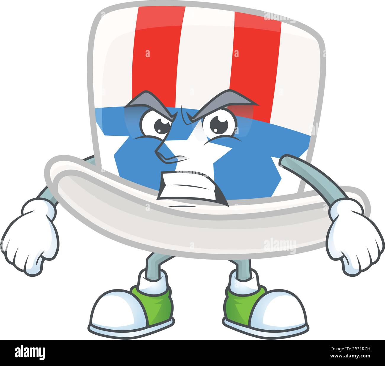 cartoon character of uncle sam hat with angry face Stock Vector Image ...