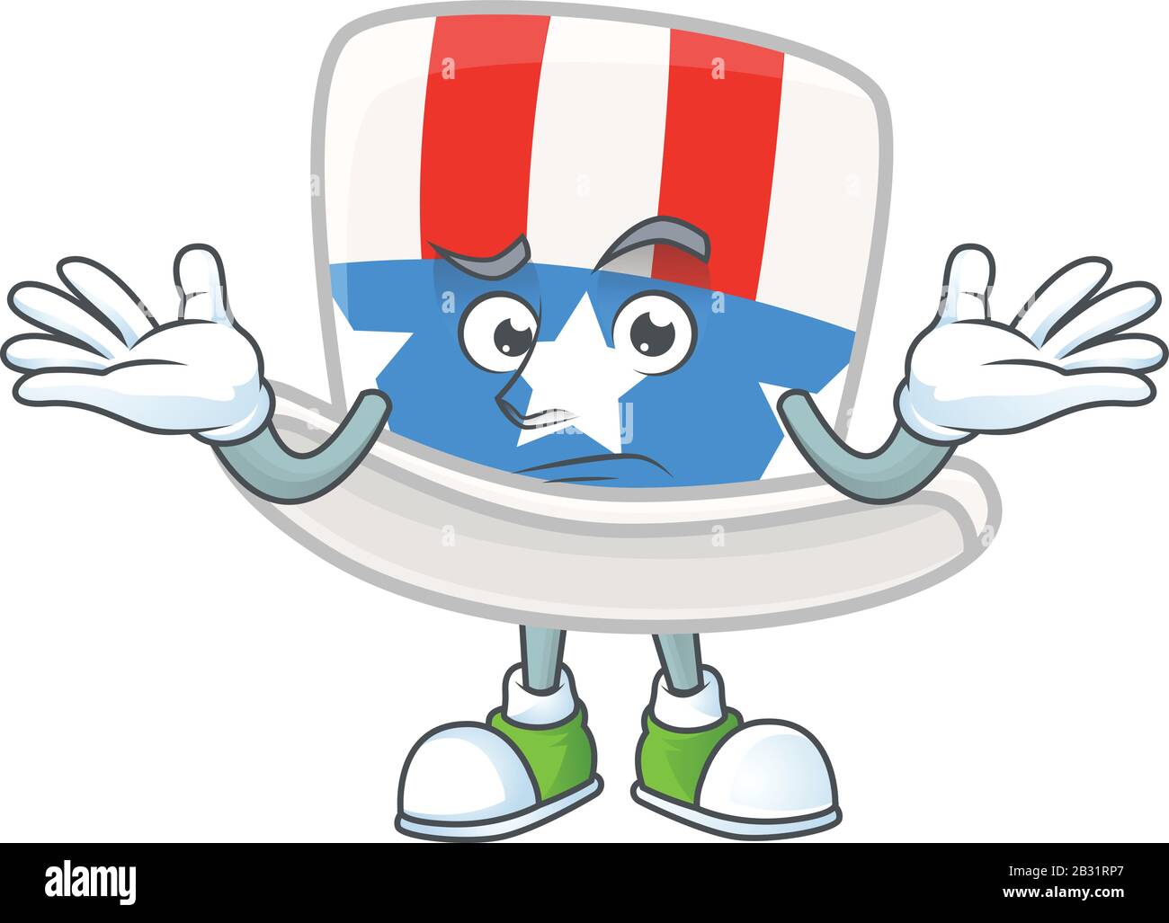 A comical Grinning uncle sam hat cartoon design style Stock Vector ...