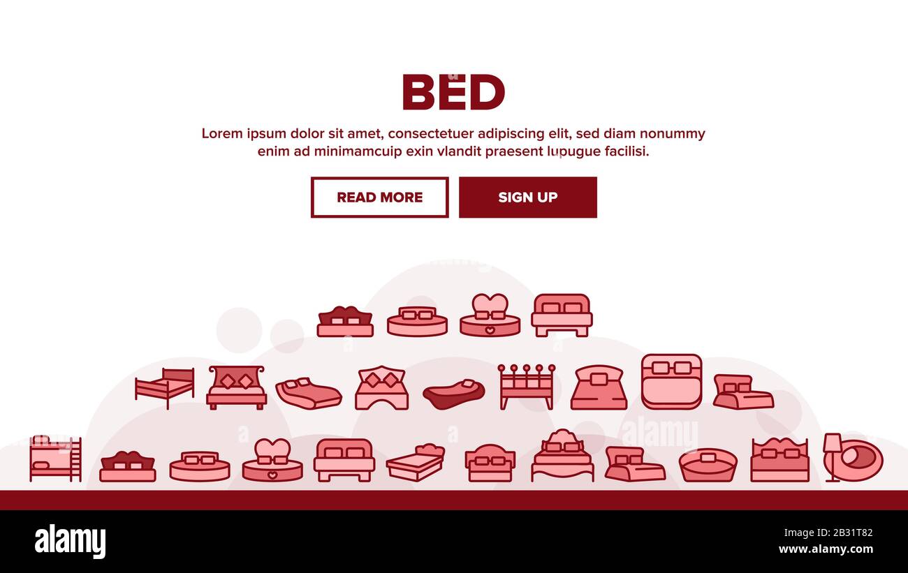 Bed Bedroom Furniture Landing Header Vector Stock Vector Image & Art ...