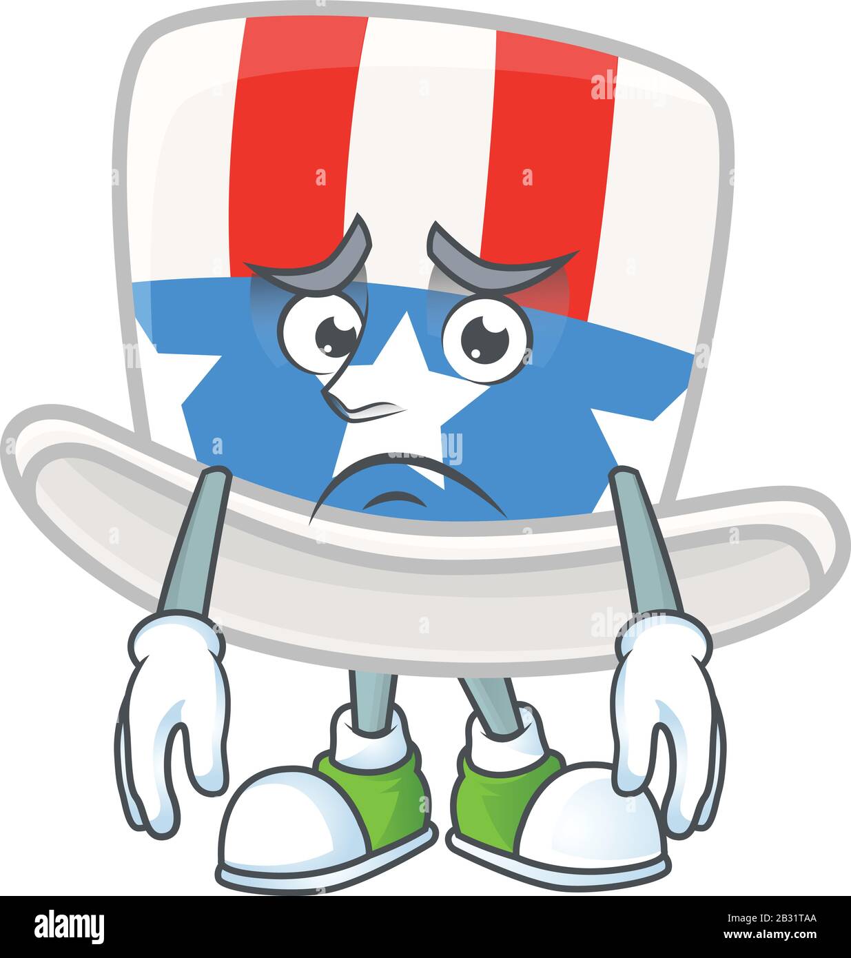 Cartoon character of a uncle sam hat having an afraid face Stock Vector ...