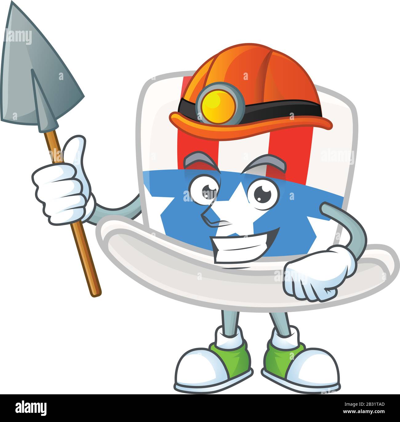 Cool clever Miner uncle sam hat cartoon character design Stock Vector ...