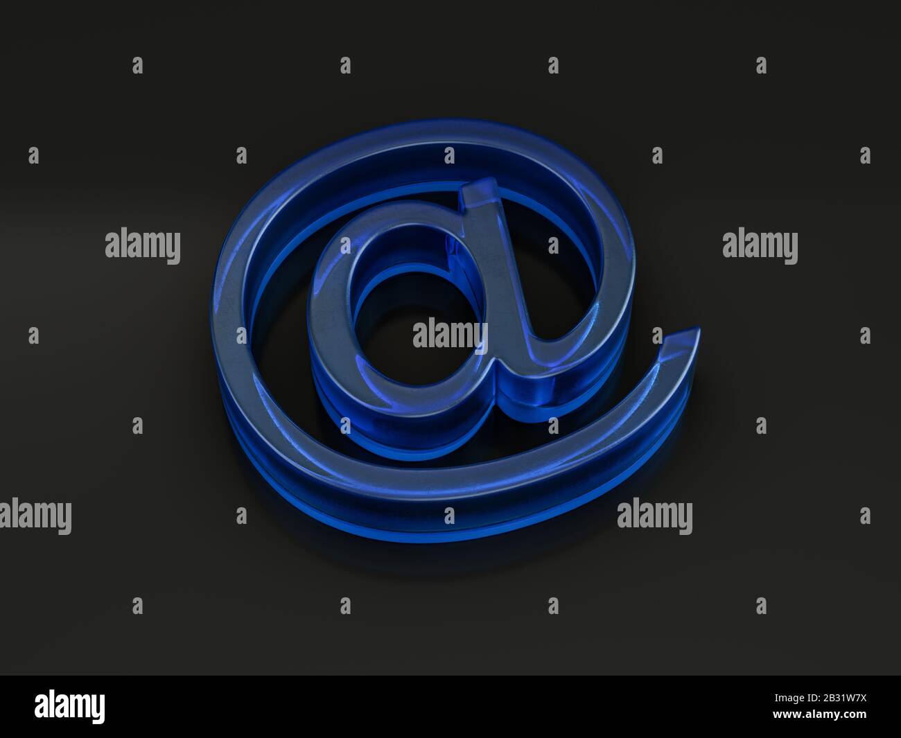 Glass email symbol on black background. 3d illustration Stock Photo - Alamy