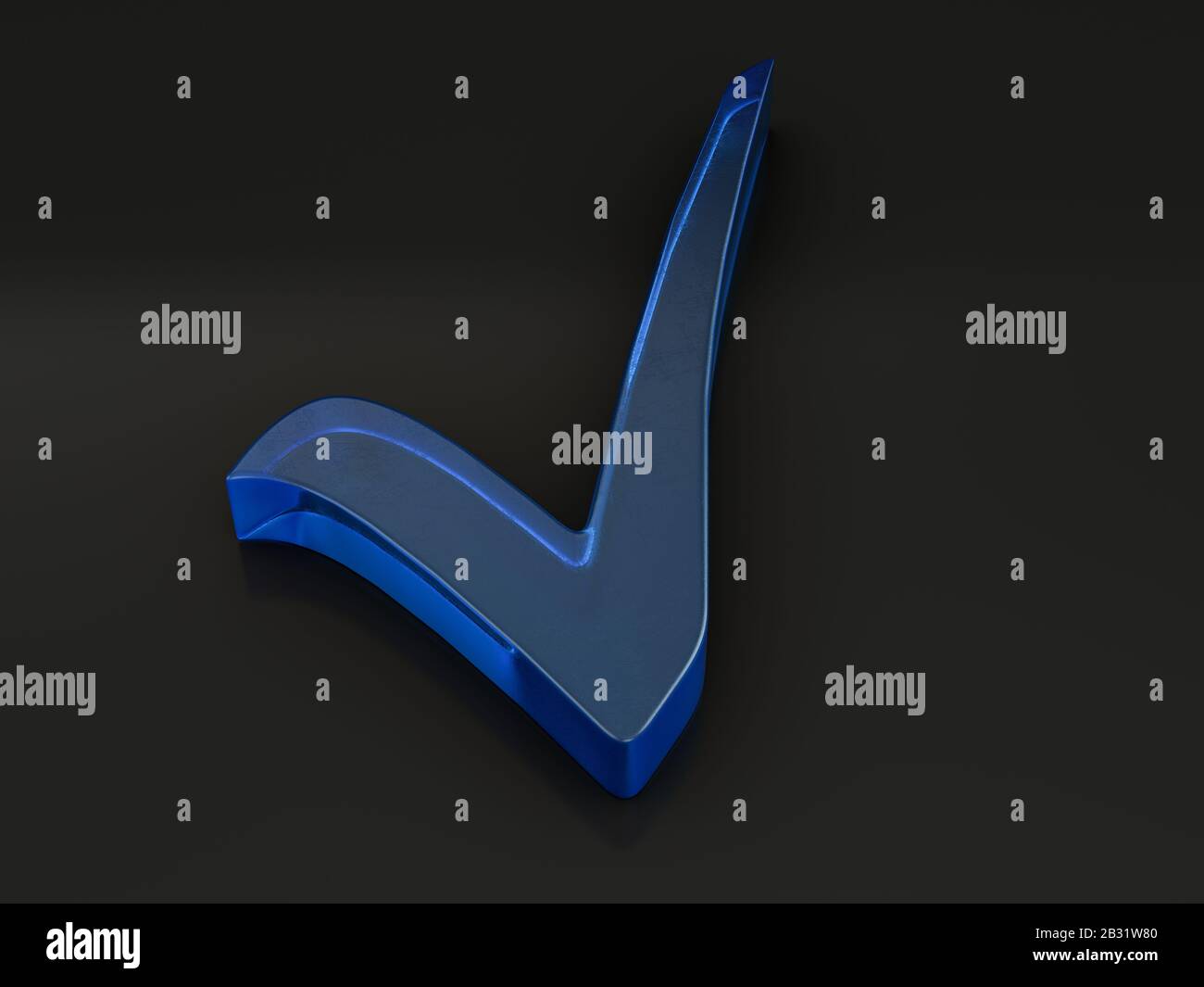 Glass check mark symbol on black background. 3d illustration Stock ...