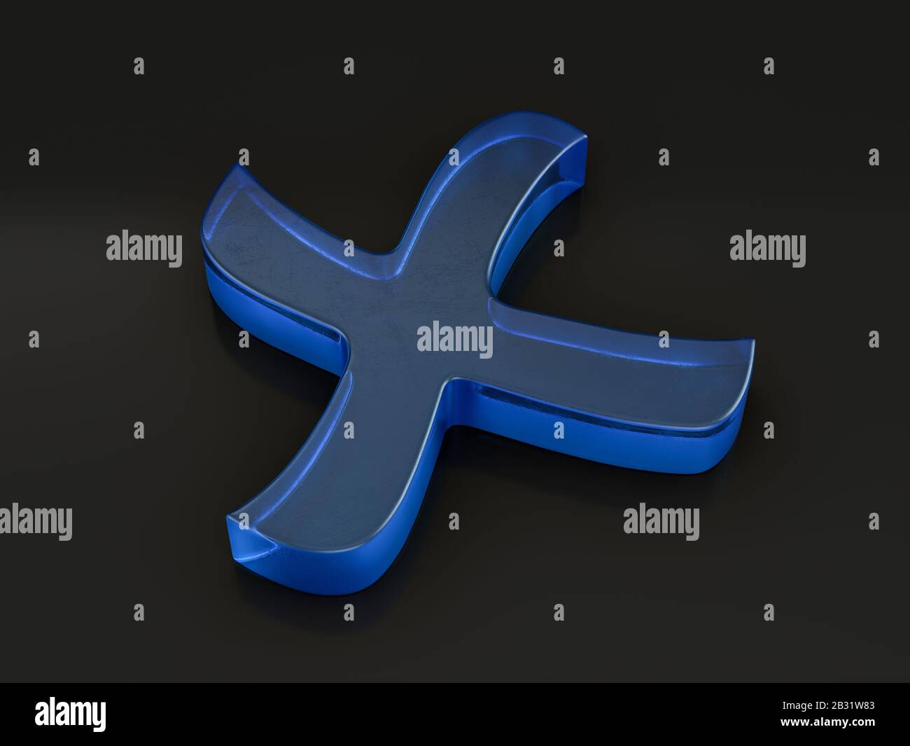 Glass cancel symbol on black background. 3d illustration Stock Photo ...