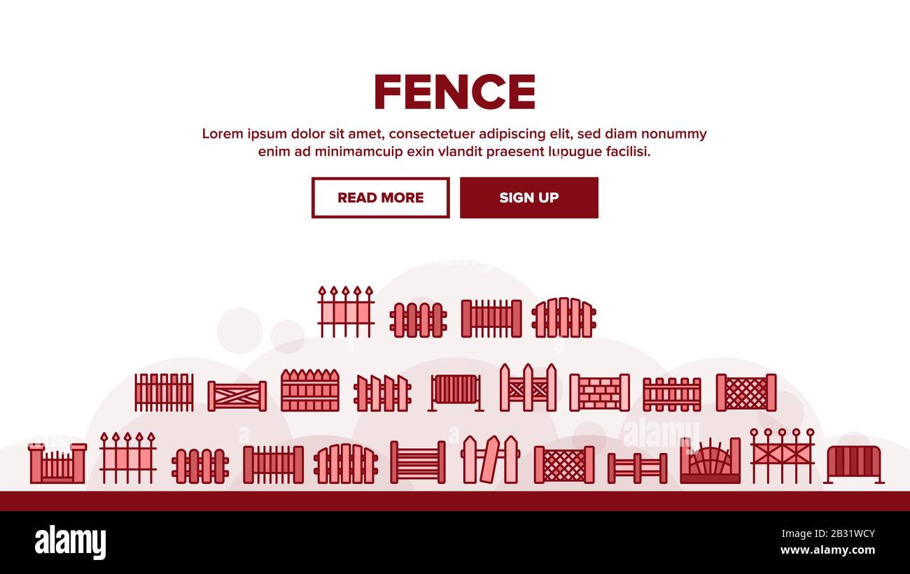 Fence Construction Landing Header Vector Stock Vector Image & Art - Alamy