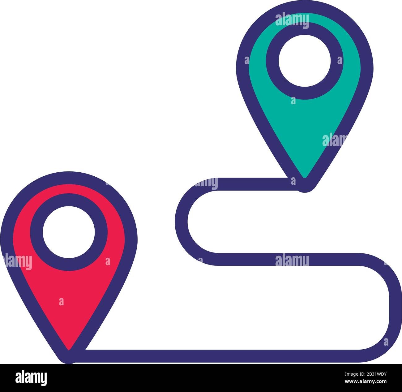 Round map pins and object Cut Out Stock Images & Pictures - Alamy