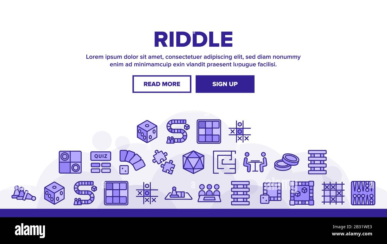 Riddle Play Landing Header Vector Stock Vector Image & Art - Alamy