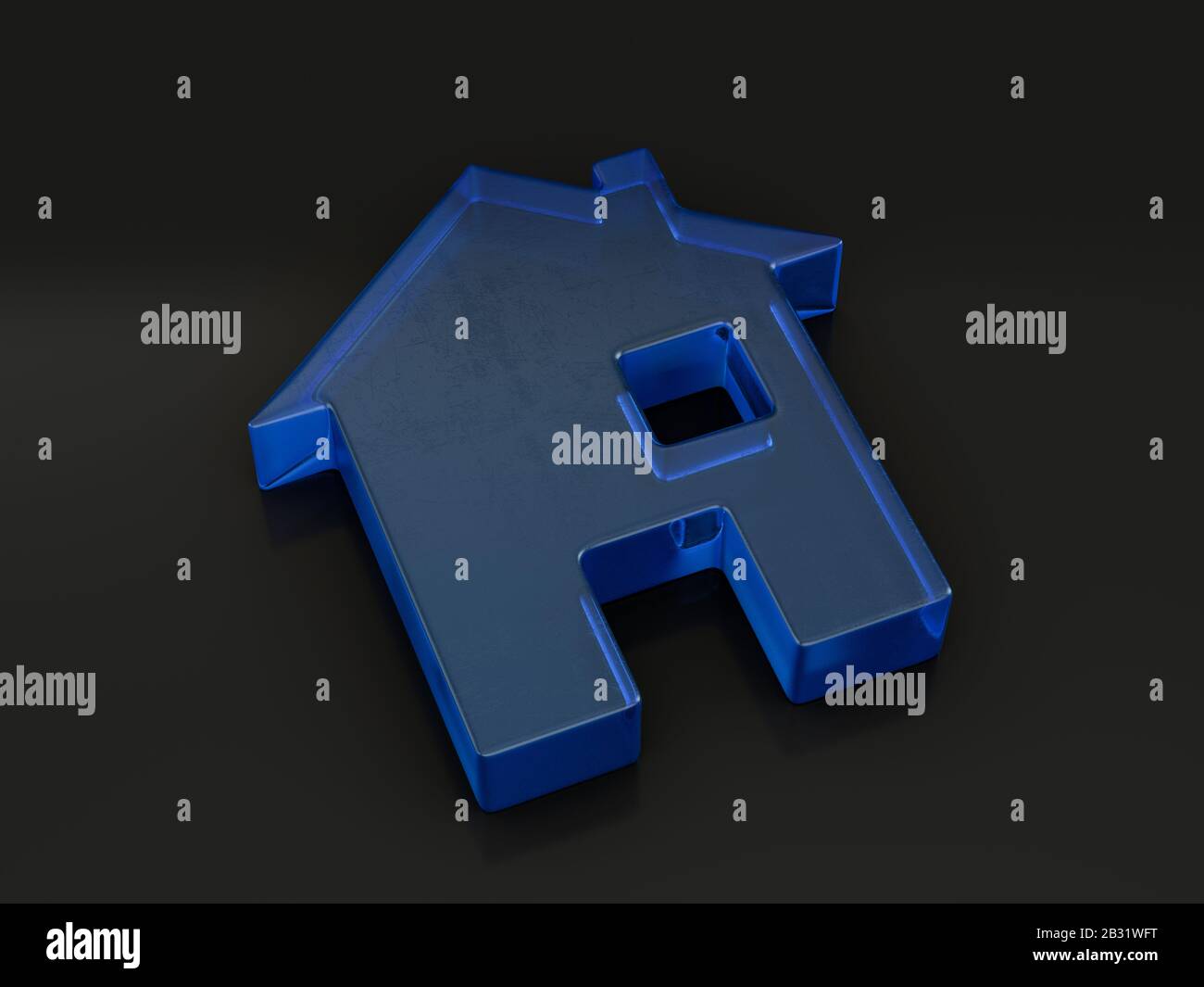 Glass house symbol on black background. 3d illustration Stock Photo - Alamy