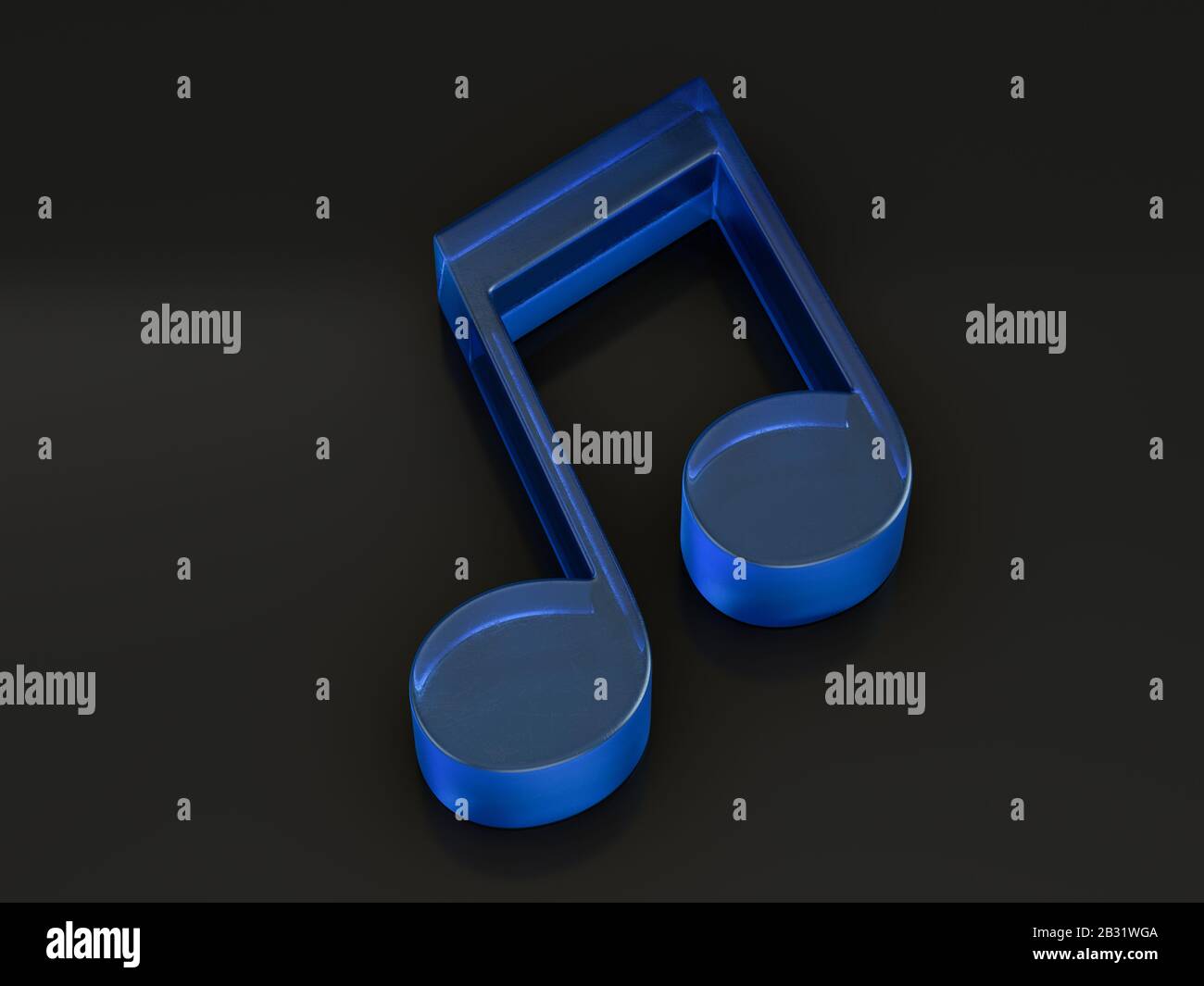 Glass music note symbol on black background. 3d illustration Stock ...