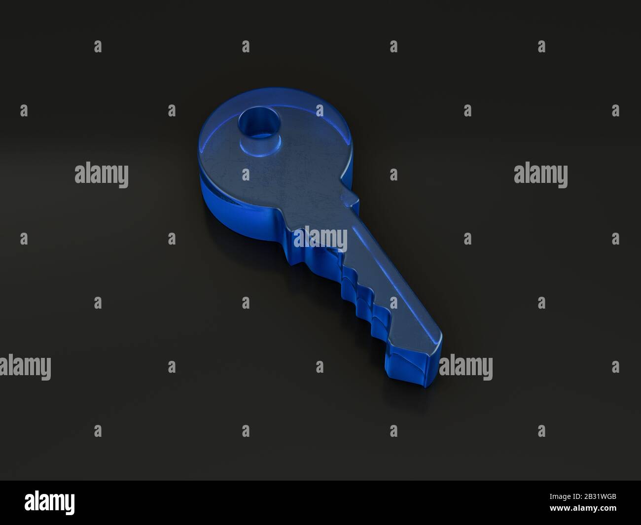 Glass key symbol on black background. 3d illustration Stock Photo - Alamy