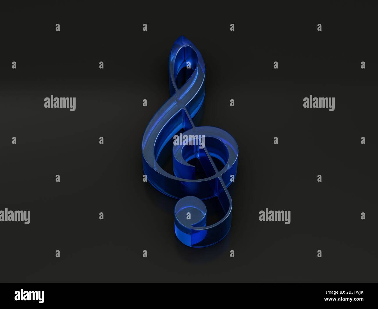 Glass music note symbol on black background. 3d illustration Stock ...