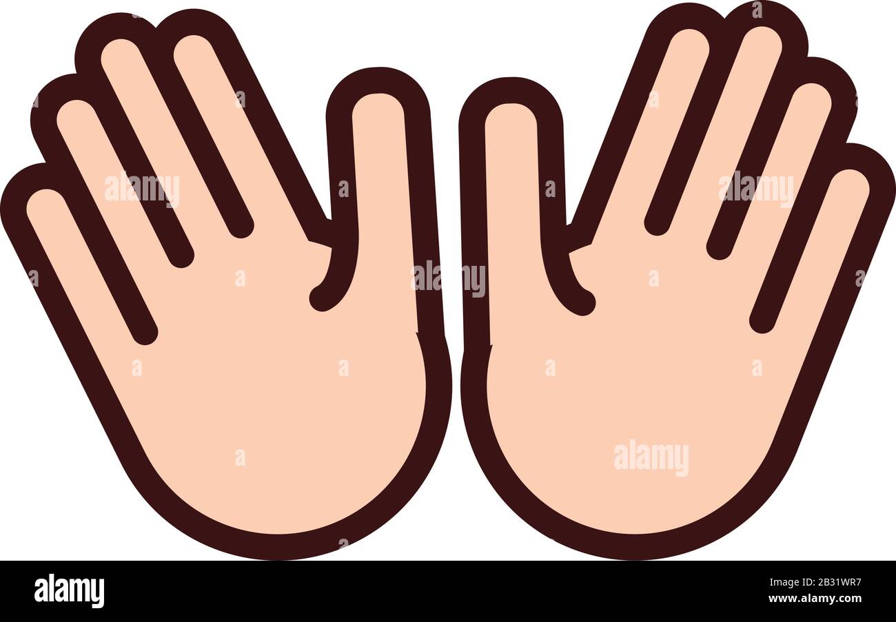 ten hands signal line and fill style Stock Vector Image & Art - Alamy