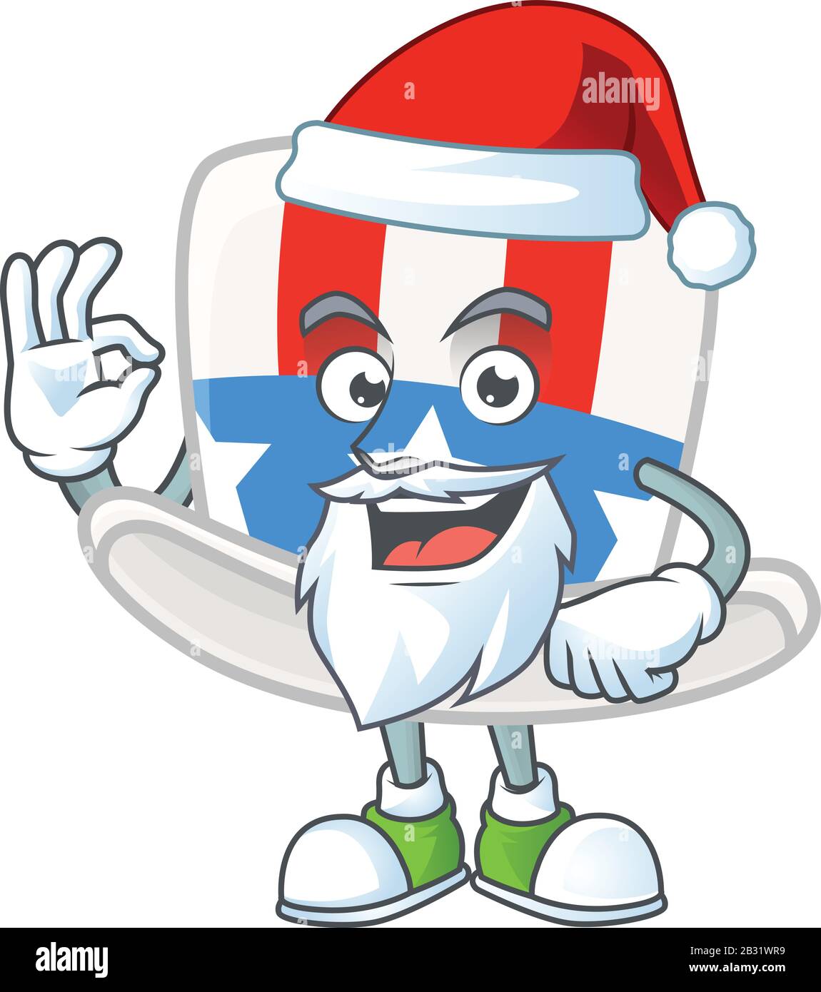 A lovely Santa uncle sam hat mascot picture style with ok finger Stock ...