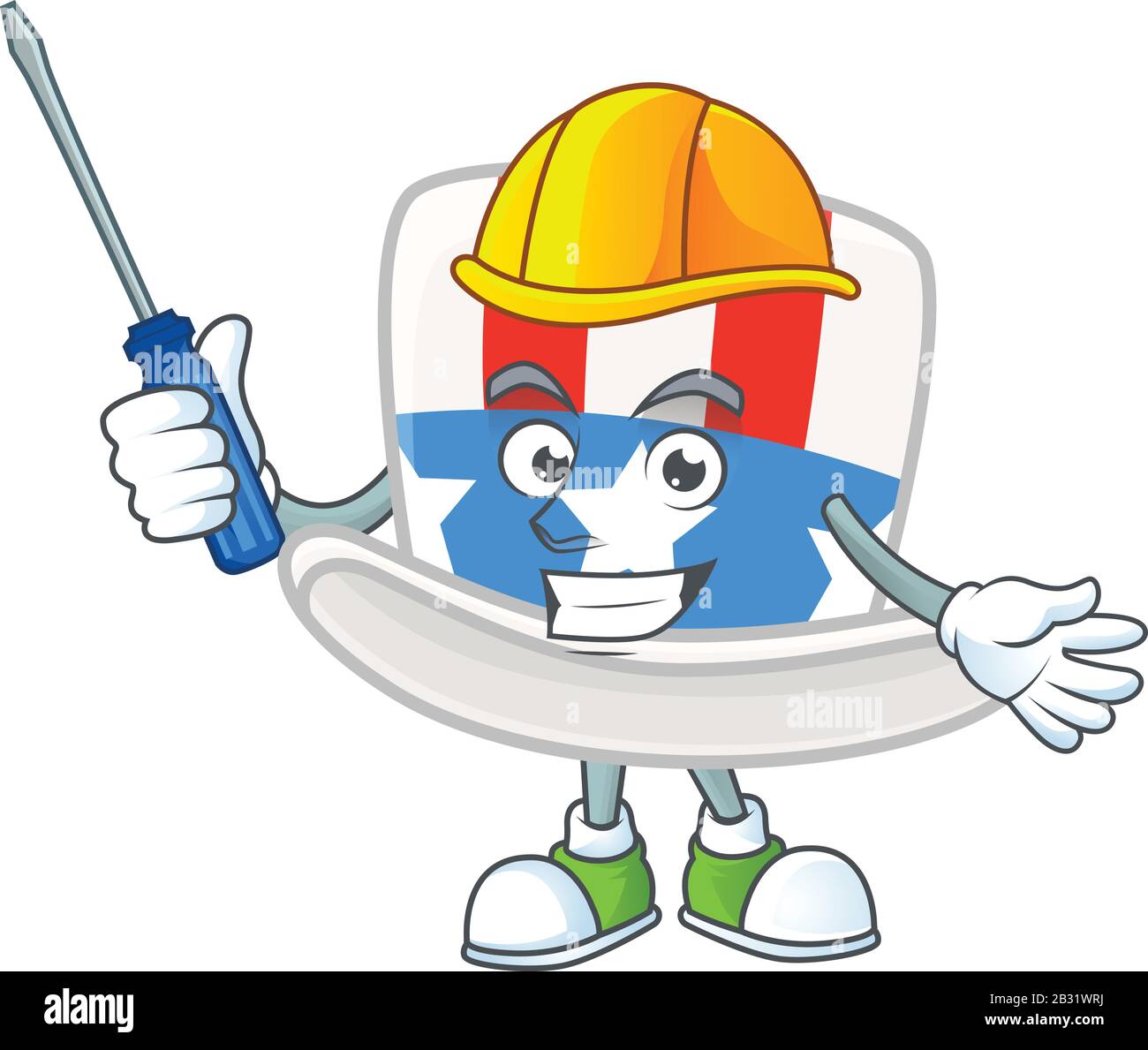 Smart automotive uncle sam hat in cartoon character style Stock Vector ...