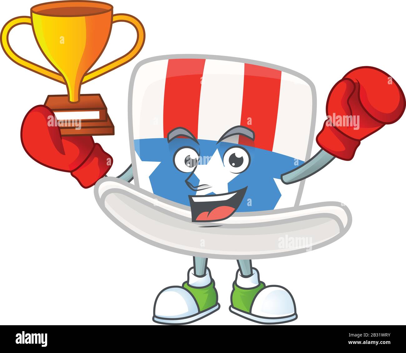 Super cool Boxing winner of uncle sam hat in mascot cartoon design ...