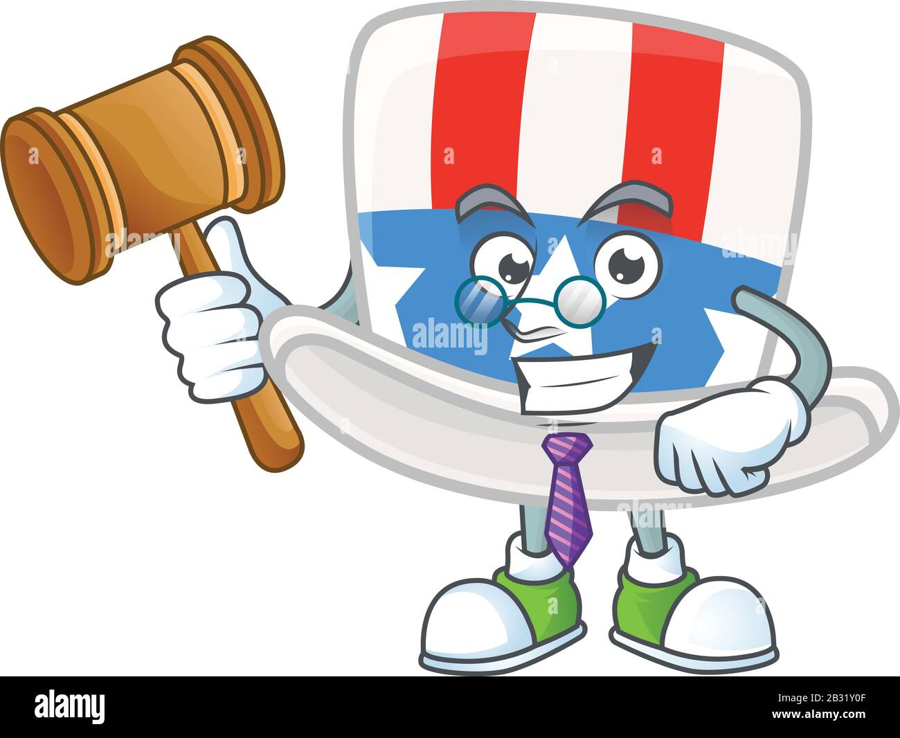 A wise Judge uncle sam hat in comic strip character design Stock Vector ...