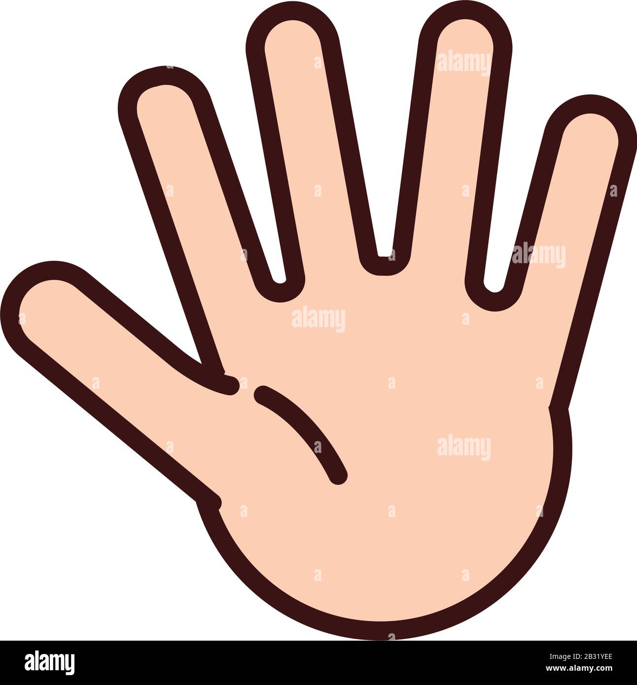 five hand signal line and fill style Stock Vector Image & Art - Alamy
