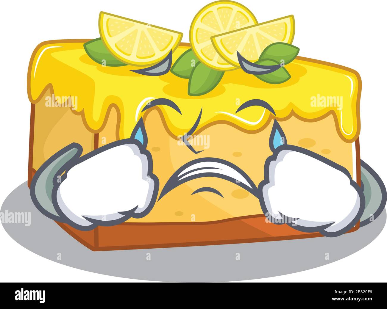 Lemon cheesecake cartoon character concept with a sad face Stock Vector ...