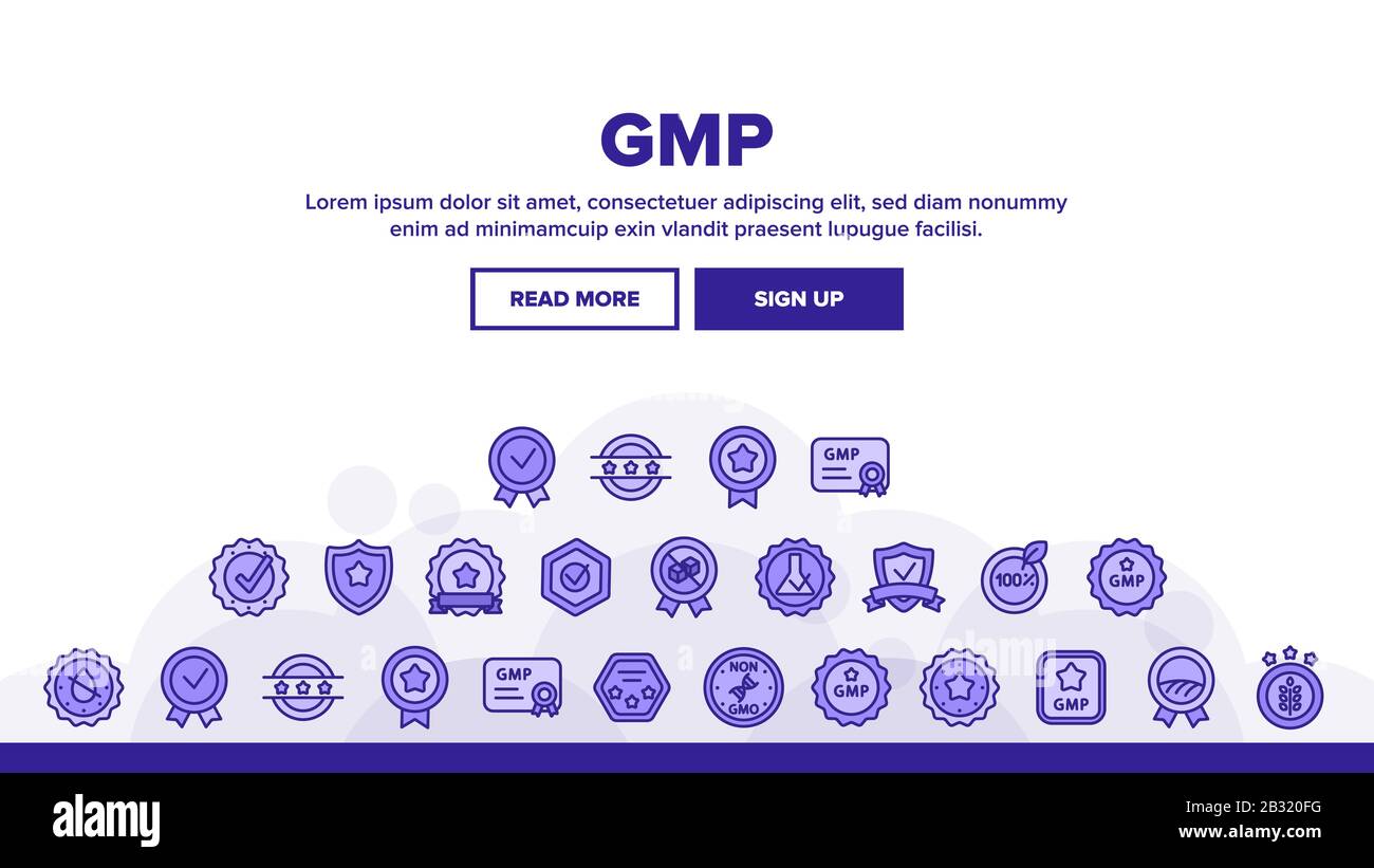 Gmp good manufacturing practice certified Stock Vector Images - Alamy