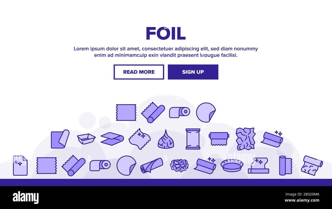 Foil List For Cooking Landing Header Vector Stock Vector Image & Art ...