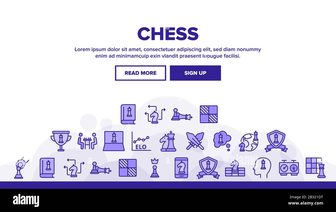 Chess Strategy Game Landing Header Vector Stock Vector Image & Art - Alamy
