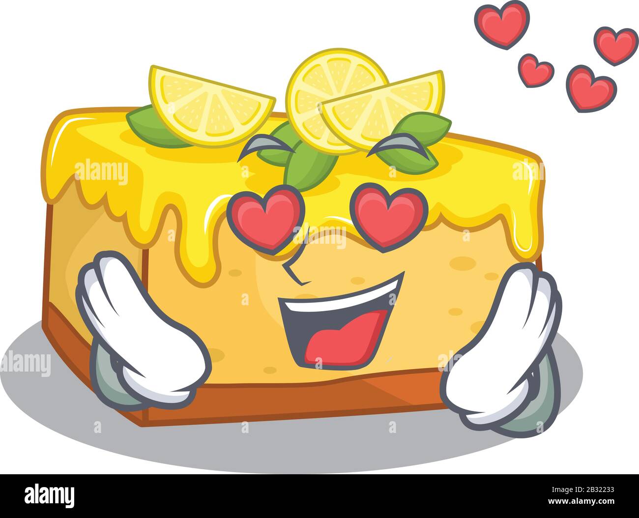 Romantic falling in love lemon cheesecake cartoon character concept ...