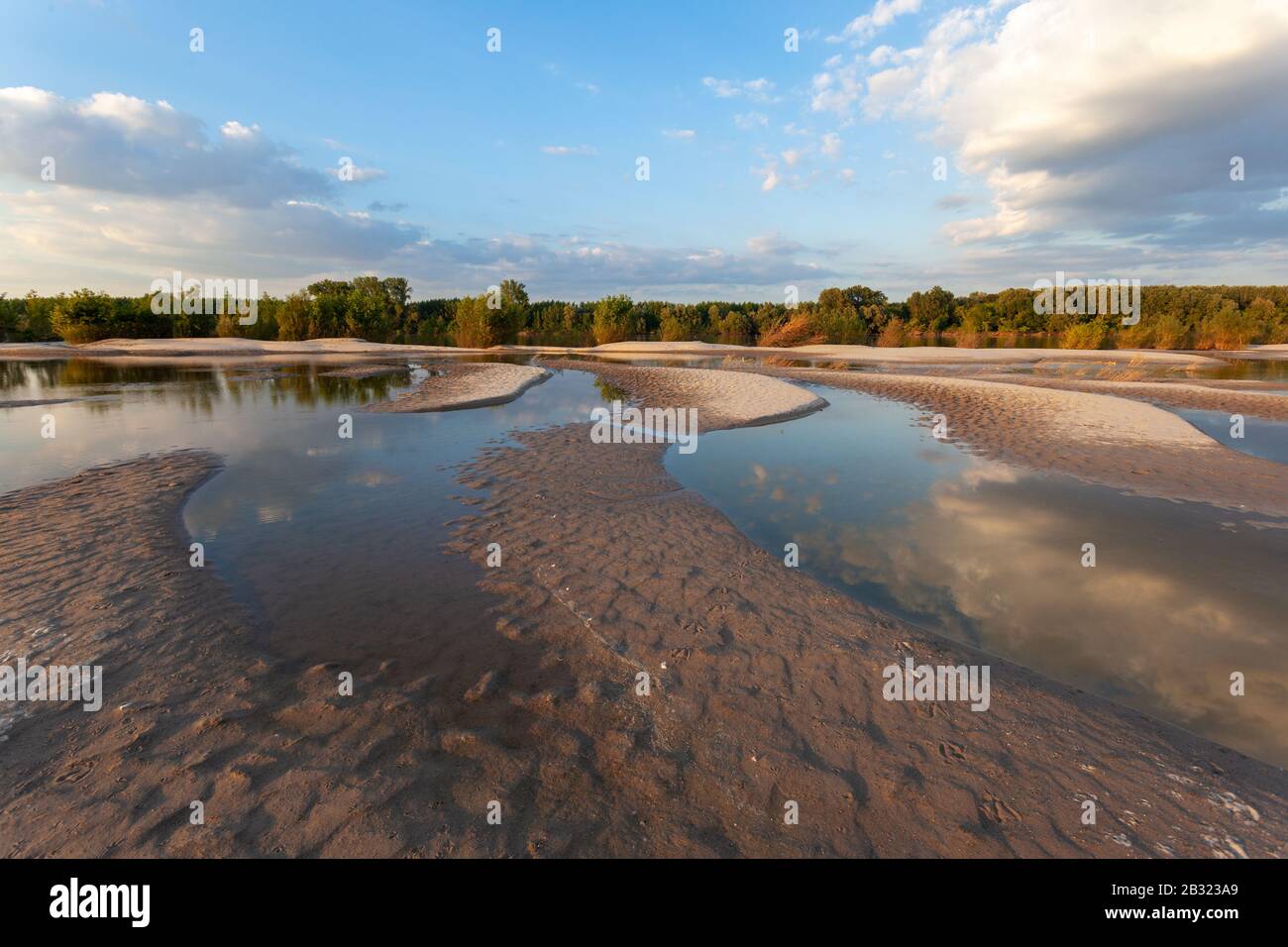 Sand bar on the Danube River in Croatia Stock Photo - Alamy