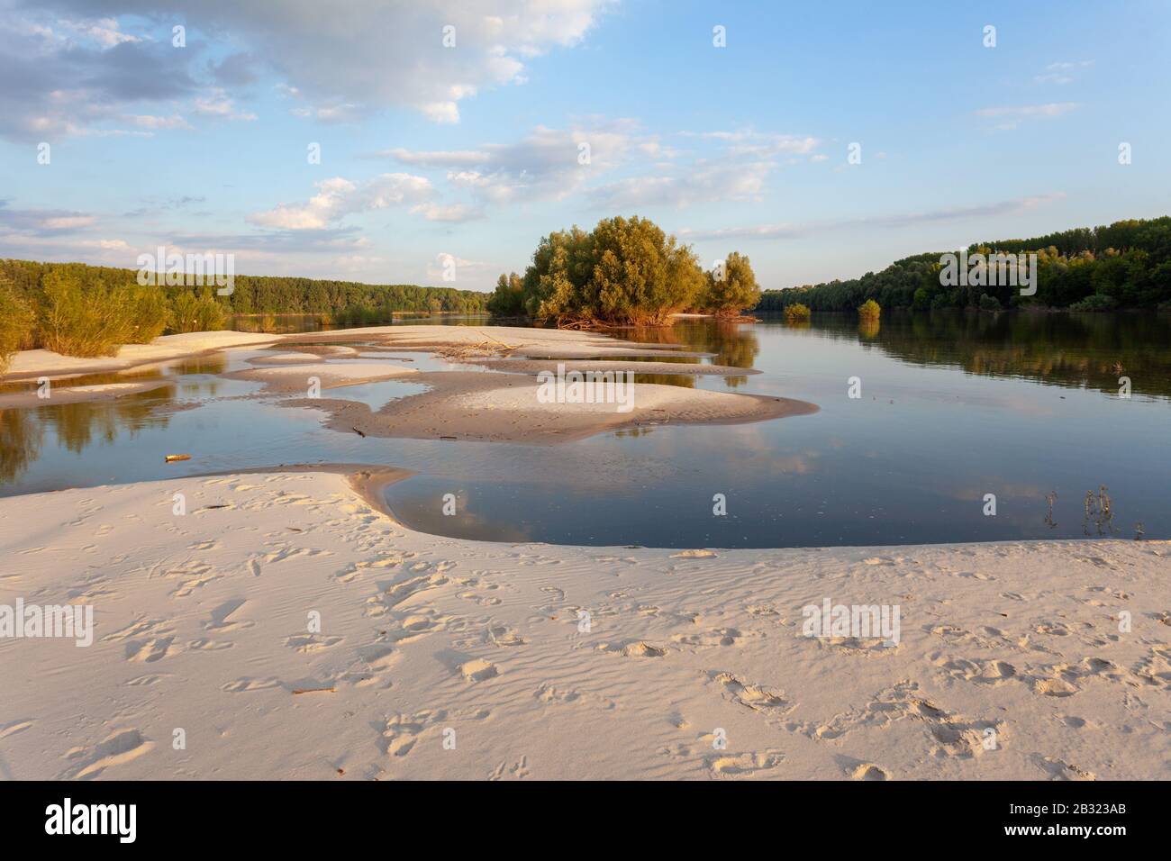 Sand bar on the Danube River in Croatia Stock Photo - Alamy