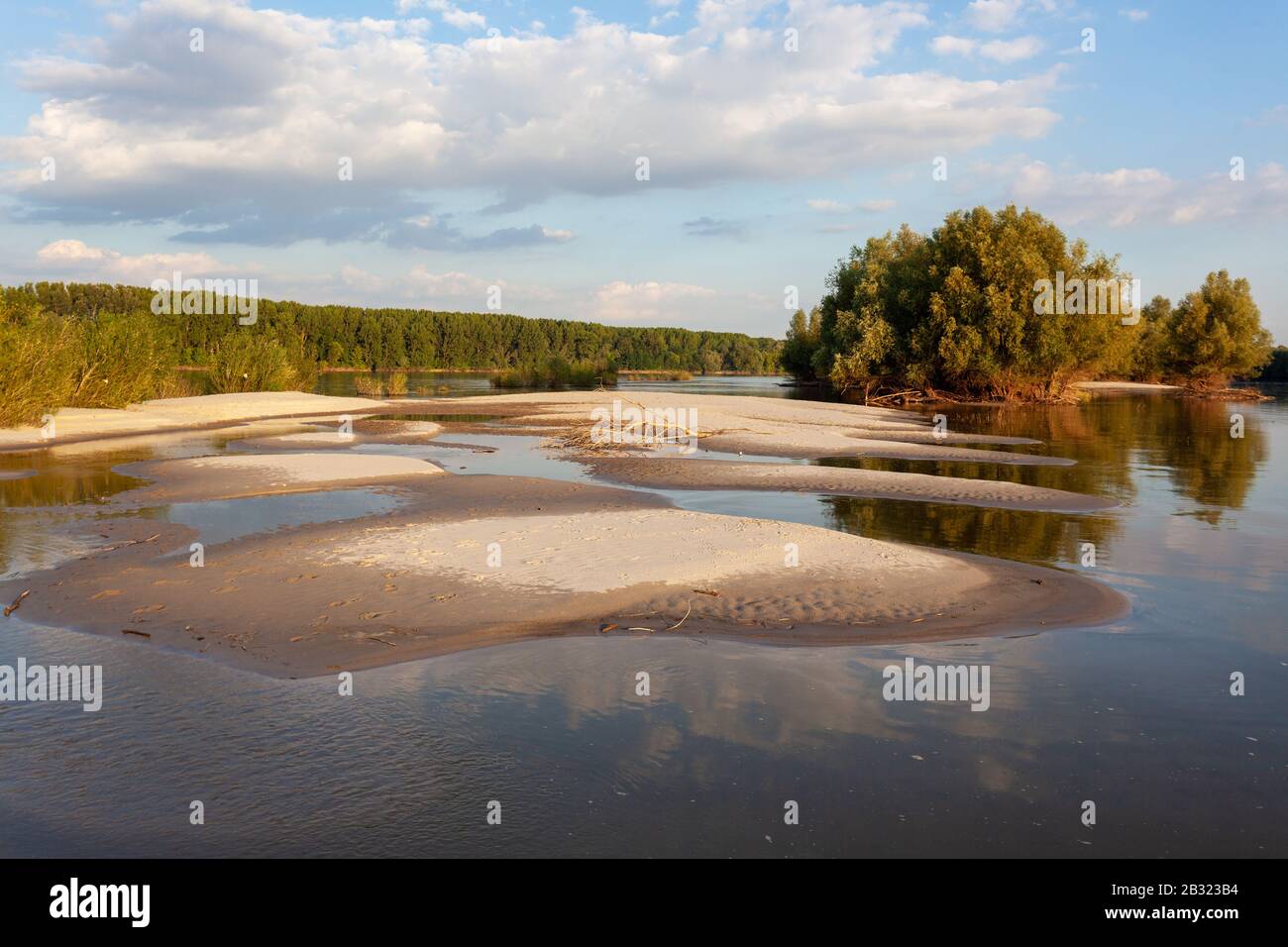 Sand bar on the Danube River in Croatia Stock Photo - Alamy
