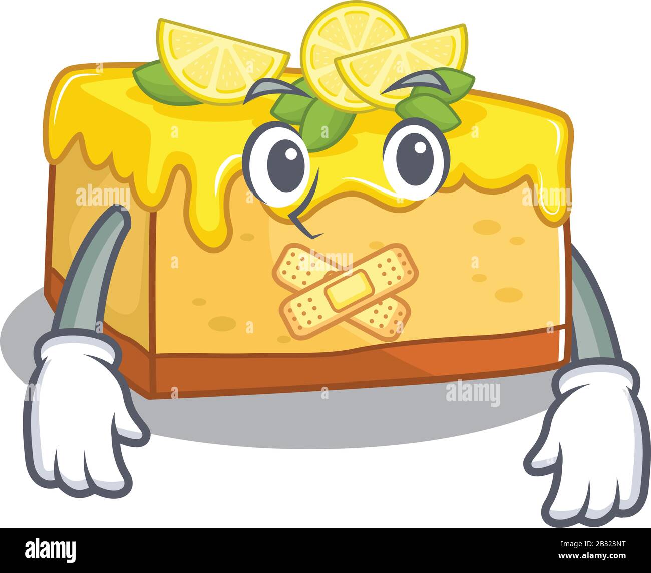 cartoon character design lemon cheesecake making a silent gesture Stock ...