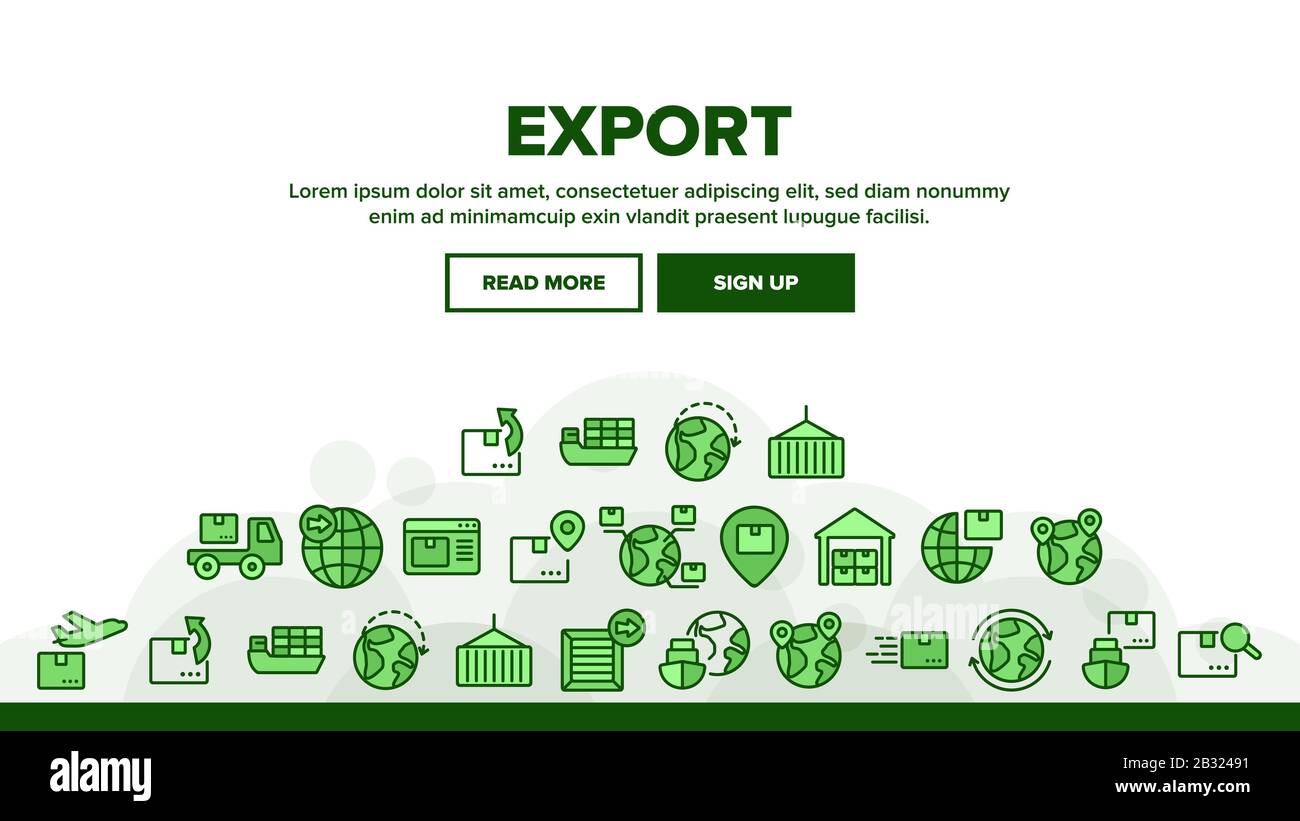 Export Global Logistic Landing Header Vector Stock Vector Image & Art ...