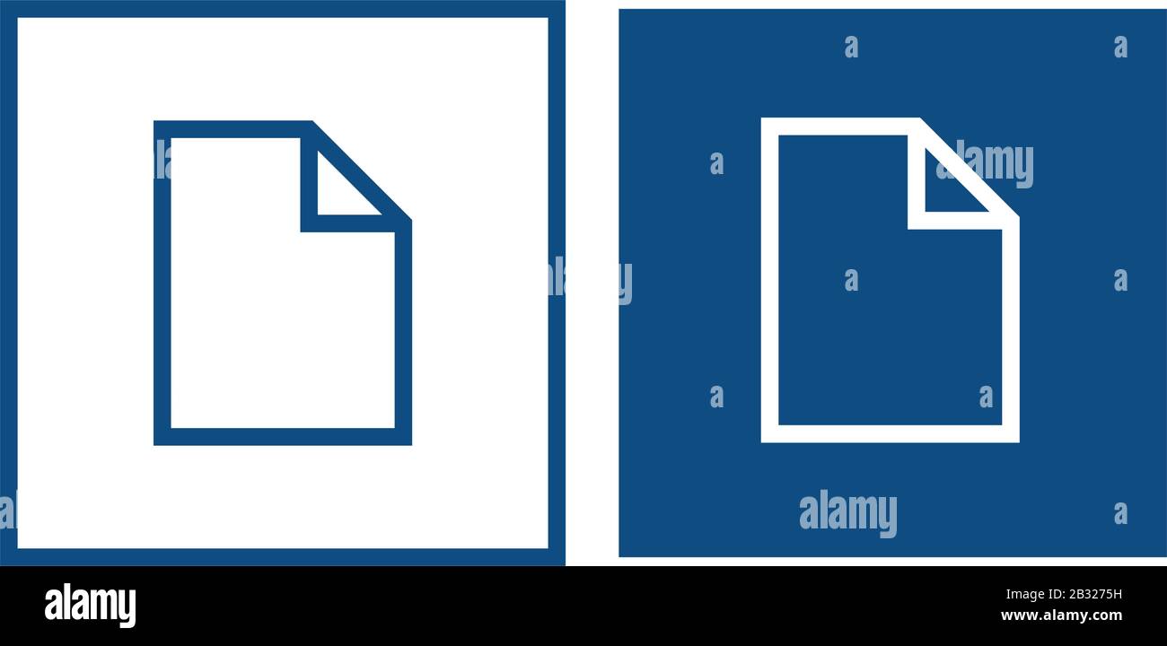 Paper document. The symbol is located in a square frame. Vector blue ...