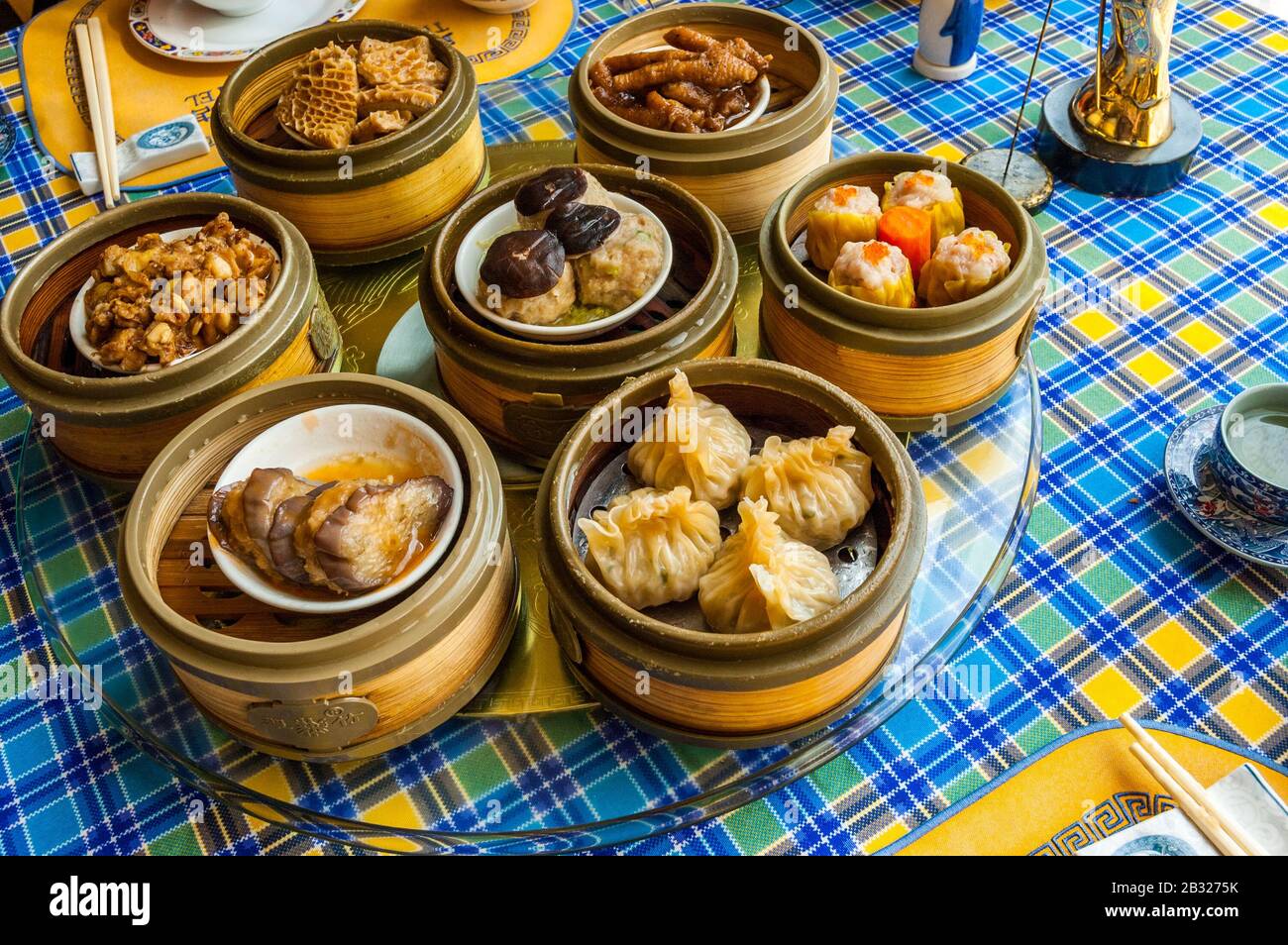 A table of dim sum at the Majestic Hotel in Nanning, Guangxi Province ...