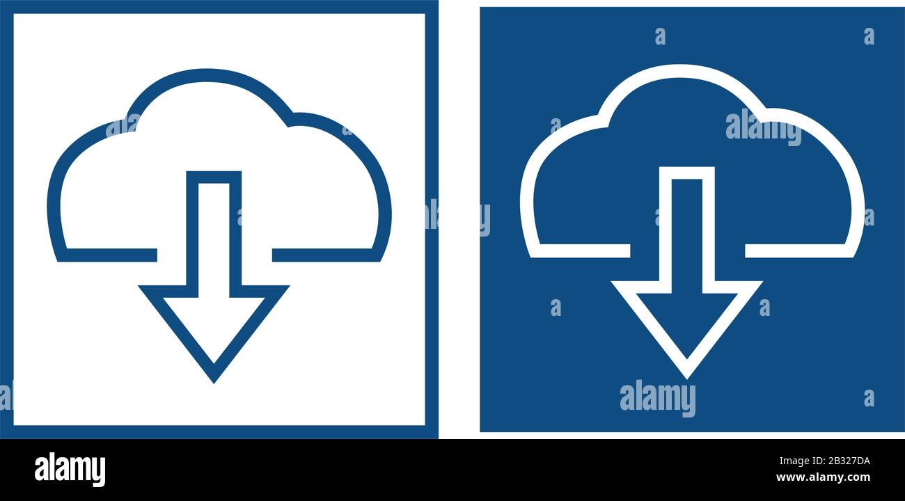 Download from cloud storage. The symbol is located in a square frame ...