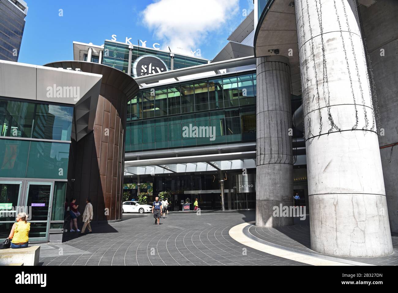 base of sky tower auckland,new zealand Stock Photo - Alamy