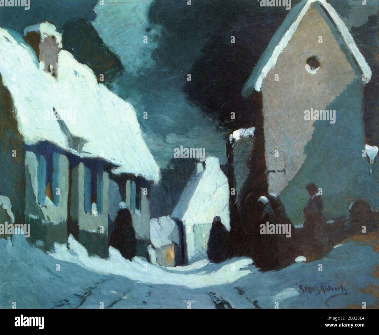 George Ames Aldrich Street Scene with Five Figures Stock Photo - Alamy