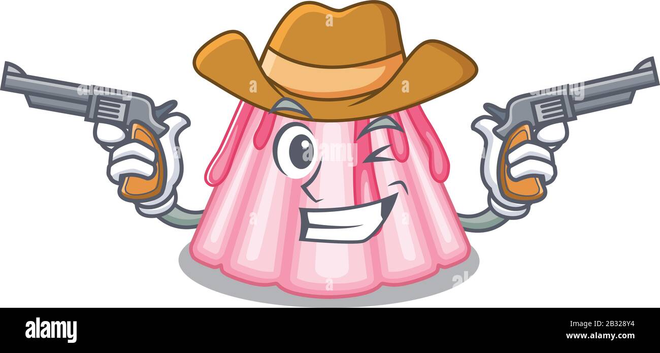 Strawberry jelly Cowboy cartoon concept having guns Stock Vector Image ...