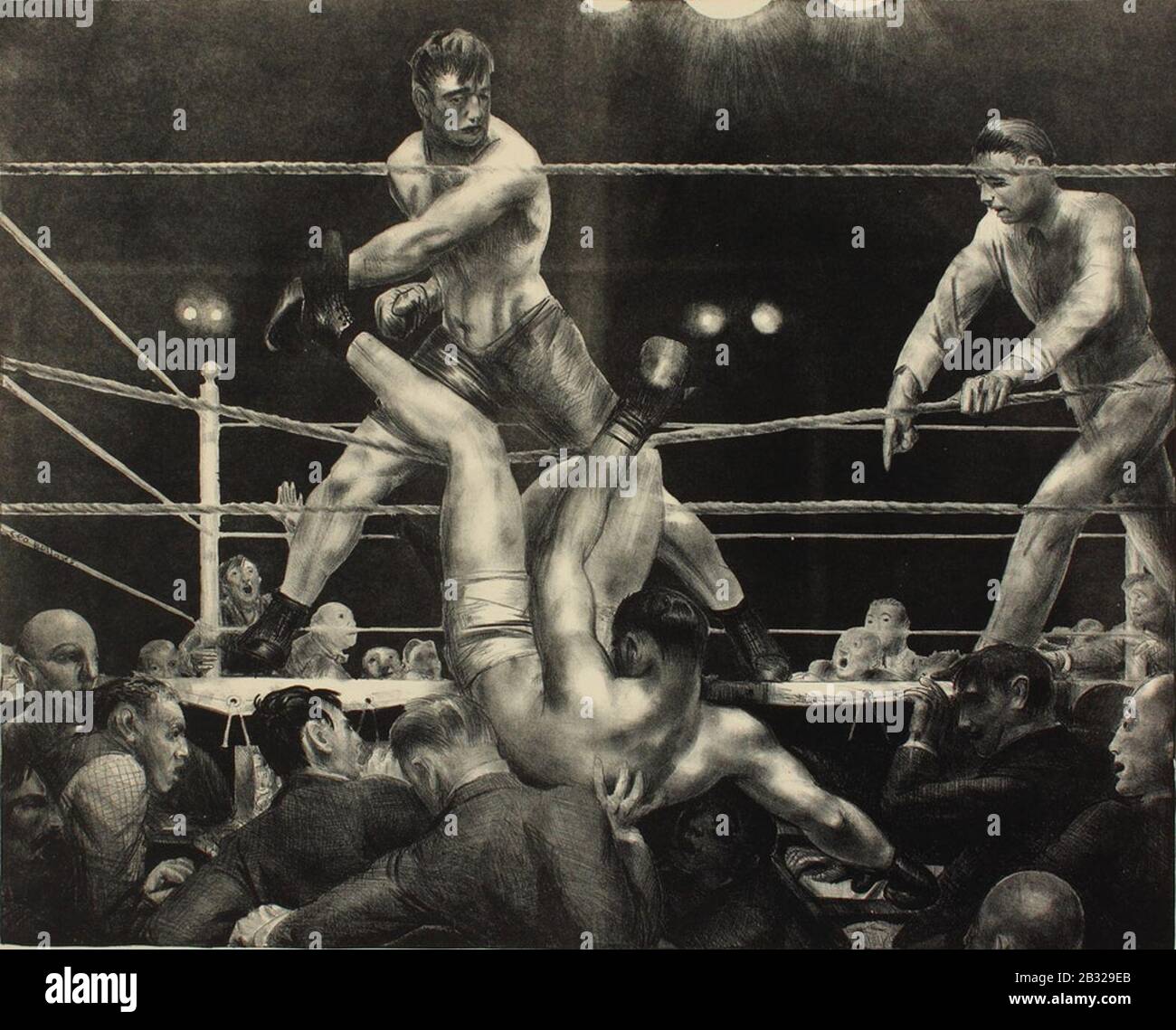 George Bellows 'Dempsey and Firpo', lithograph Stock Photo - Alamy