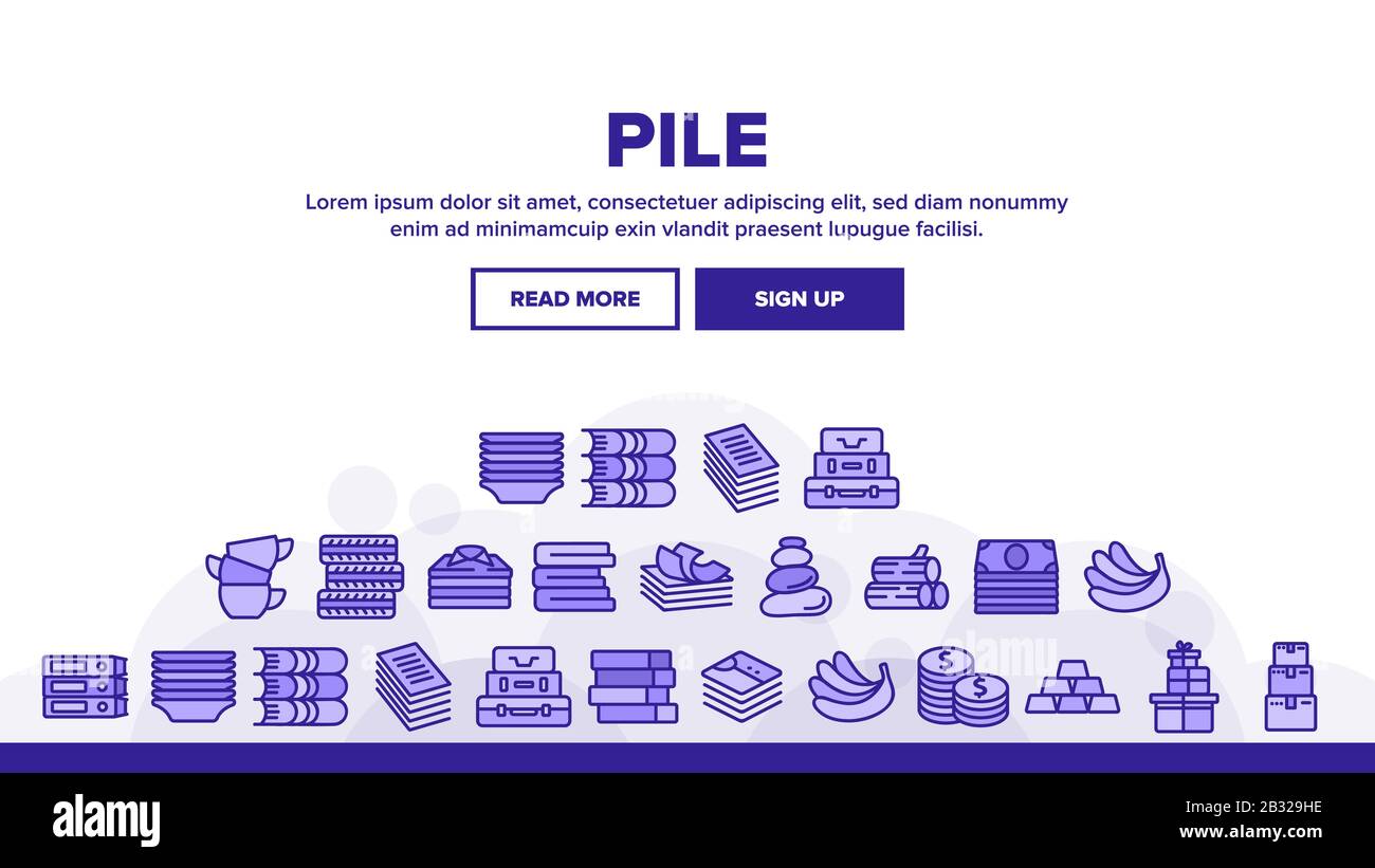 Pile Objects Things Landing Header Vector Stock Vector Image & Art - Alamy