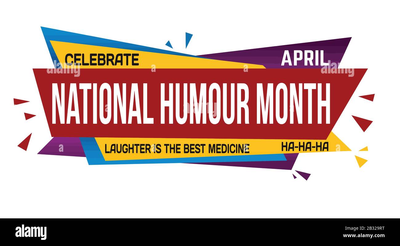 National humor month banner design on white background, vector ...