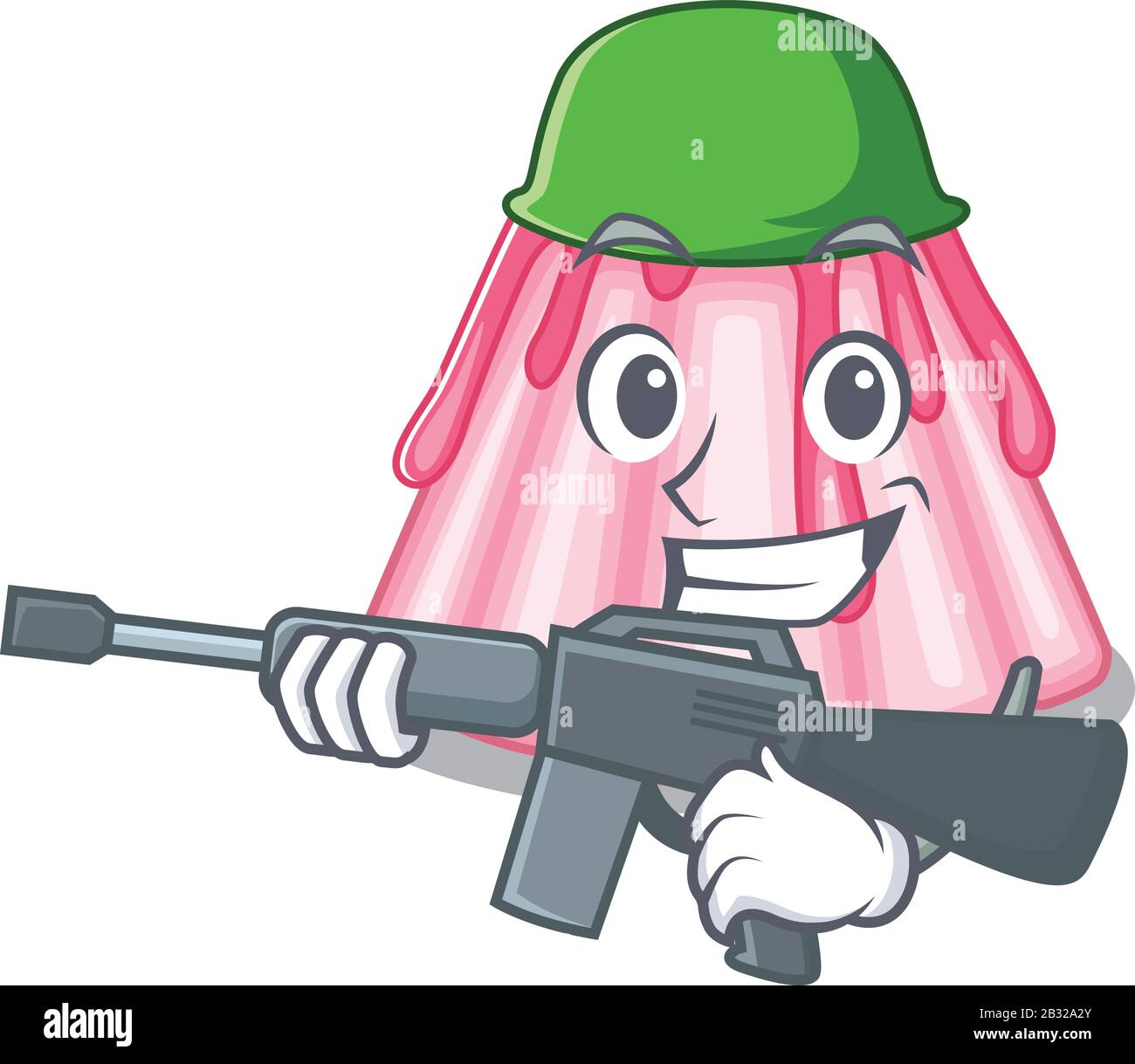 A cute picture of strawberry jelly Army with machine gun Stock Vector ...